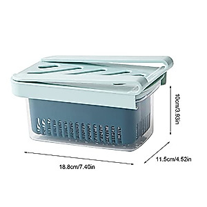 Creat Col Boy Storage Sealed Storage Box Refrigerator Food Box Box Box Fresh-Keeping Kitchen，Dining & Bar (Blue)