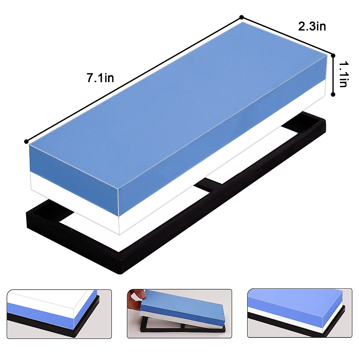 Whetstone Knife Sharpening Stone 1000/3000 Grit, Premium Water-stone Sharpener Kits, Perfectional Knife Sharpener Wet stone Sets for Chef Knife, Kitchen Knife, Hunting Knife Machete with Non-Slip Base