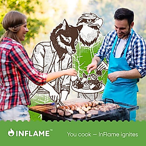 Inflame Fire Starters 130 pcs for Campfires, Grill, BBQ, Fireplace, Woodstove - Charcoal Starter - Waterproof, Weather-Resistant - Natural Wood Fireplace Starters