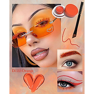 LYSdefeu Waterproof Orange Matte Gel Eyeliner & Eyebrow Pen, 12 Color Options, Creamy Texture, Long Lasting, Safe Ingredients