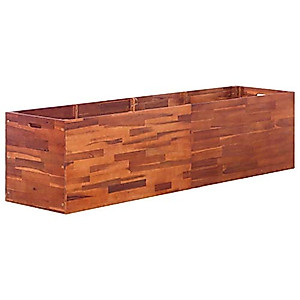 vidaXL Acacia Wood Garden Raised Bed Outdoor Patio Backyard Balcony Flower Box Pot Planter Planter Growing Container 78.7"x19.7"x19.7"