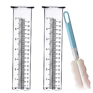 BIUWING 7 inch Rain Gauge Replacement Tube Glass for Yard Garden and Outdoor Home, with Tube Brush, Best Rated,2 Packs