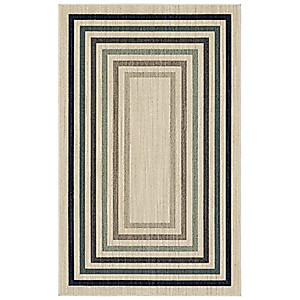 Mohawk Home Forsyth Park Beige Geometric Striped (2' X 3') Scatter Rug