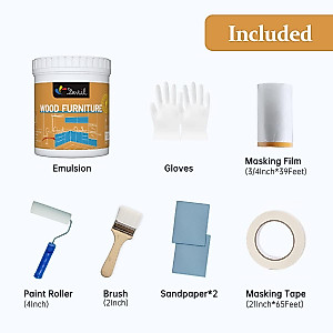 DWIL Acrylic Wood Paint for Furniture - Semi-Gloss Paint Suitable for Wood Surface Renovation, Water-Based All match Paint, Non-Toxic & Odorless, Eco-Friendly & Healthy (32oz, Black)