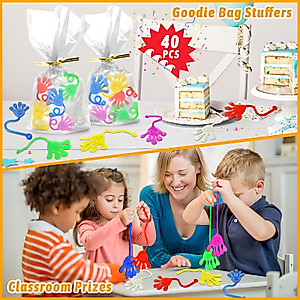 40PCS Sticky Hands for Kids Christmas Party Favor Goodie Bags Stuffers Pinata Fillers Classroom Students Prizes Stretchy Treasure Box Toys Bulk Preschool Kindergarten Graduation School for Boys Girls