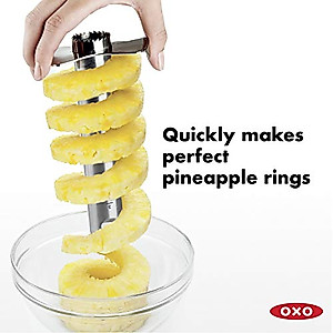 OXO Good Grips Stainless Steel Pineapple Corer & Slicer,Silver/Black
