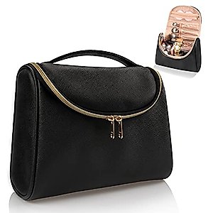 Ethereal Travel Makeup Bag, Cosmetic Bag for Women Large Capacity Makeup Organizer Bag Vegan Leather Makeup Brushes Bag Waterproof Toiletry Bag for Women
