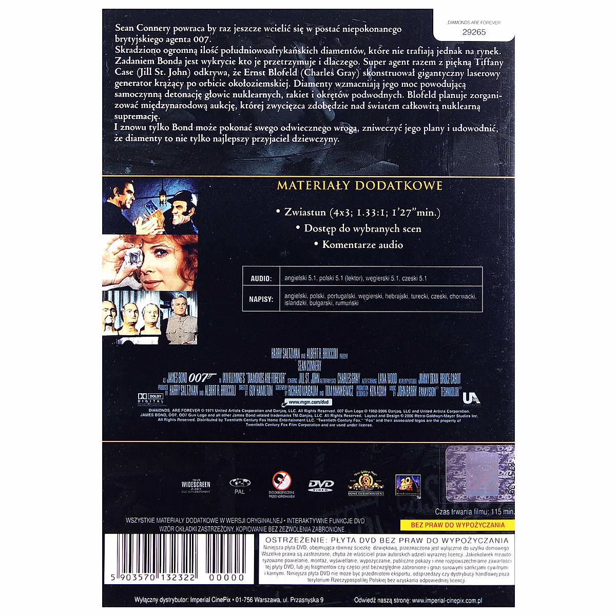 Diamonds Are Forever [Region 2] (IMPORT) (Pas de version française)
