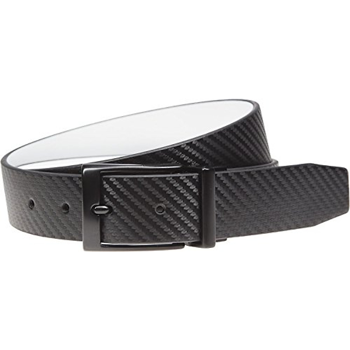 Nike Men's Standard Carbon Fiber-Texture Reversible Belt, Black/White, 36