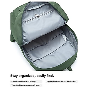 HotStyle 599s Simple Backpack, Classic Bookbag with Multi Pockets, Durable for School & Travel, Hunter Green