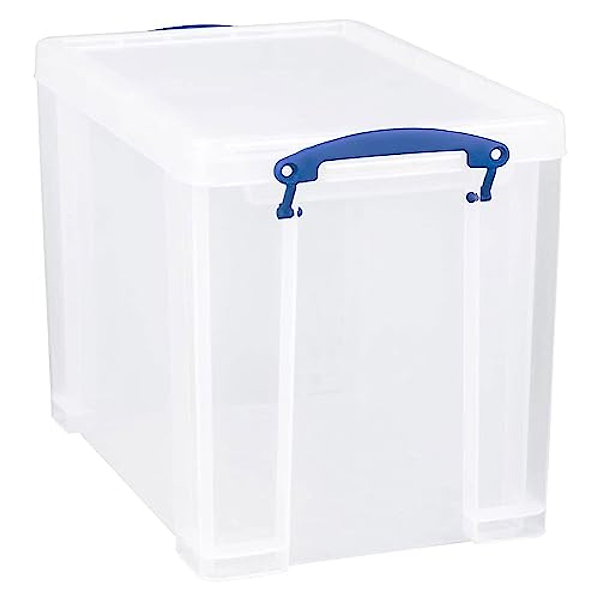 Really Useful Box 19 Liter Plastic Stackable Storage Container w/Snap Lid & Built-In Clip Lock Handles for Home & Office Organization, Clear (2 Pack)