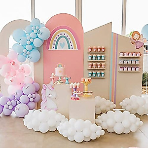 JOYYPOP Pastel Balloon Garland Kit 128pcs Macaron Rainbow Balloon Arch Kit for Baby Shower Birthday Wedding Children's Day Party Decorations
