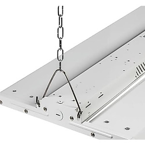 E2 LIGHTING Linear High Bay LED Shop Lights, 2x4 with Motion Sensor & Emergency Battery Backup, 2 Pack 220W LED High Bay Lights for Warehouse & Shop, 5000K High Bay Lights