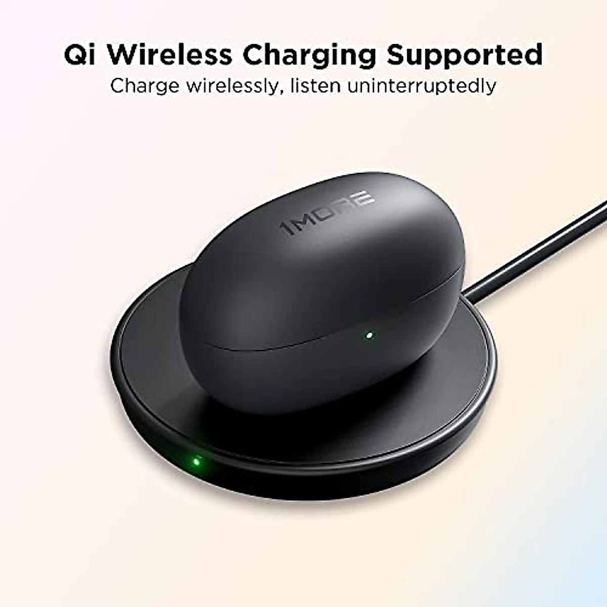 1MORE ColorBuds 2 Active Noise Cancelling Wireless Earbuds, Bluetooth 5.2 Earphones, Sound ID, Dual Mode Noise Cancelling, CVC 8.0 for Clear Calls, Fast & Wireless Charging, IPX5, Black