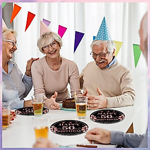 40 Pcs 50th Birthday Decorations for Women Rose Gold Pink Birthday Supplies1975 Happy 50th Birthday Party Supplies Plates and Napkins for gifts women