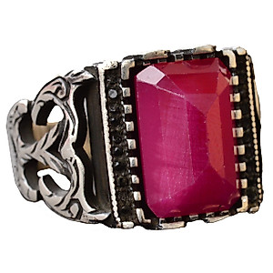 Real Genuine Ruby Gemstone Ring, 11.55 Carat, Sterling Silver Ring, Silver Ring Gemstone Band