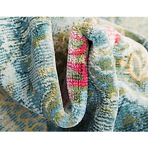 Unique Loom Baracoa Collection Area Rug - Coppelia (2' 2" x 6' 1" Runner, Turquoise/ Gold)