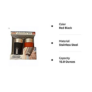 Coleman Stainless Steel Tumbler with Straw, 15 Hours, 2 Pack, Multi-Function Lid, Spill-Resistant Lid, Bottle Opener