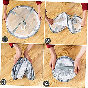 Alipis Double-Layer Laundry Hanging Net Mesh Basket Dryer Foldable Hanging Net Grey Double Layer Drying Rack Clothes Dryer Net Laundry Hanger Net