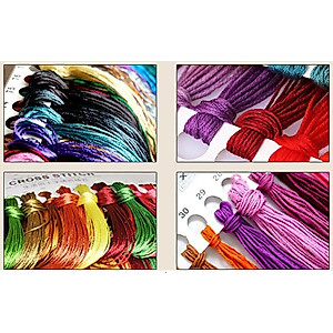 MONDART Stamped Cross Stitch Kit A Full Range of Embroidery Starter Kits for Beginners-Butterfly Love Flower 18 (Printed Cloth 11CT, 14.17×17.32-inch)