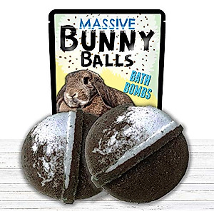 Massive Bunny Balls Bath Bombs – Fluffy Rabbit Design – XL Bath Fizzers for Friends – Root Beer Scent, 2 pk