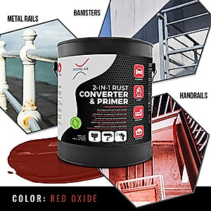 Xion Lab 2-in-1 Rust Converter & Metal Primer - Concentrate Covers Up to 4X More - Industrial Grade Water Based - UV Resistant Rust Reformer & Inhibitor - No Top Coat Needed - Works On Damp Surfaces