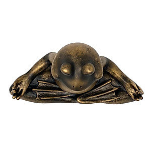 Nature's Mark 6" H Resin Meditating Yoga Frog Statue Figurine Home Decorative Accent Decor for Tabletop Living Room Bedroom Office Desktop Cabinet Shelf