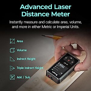 Compact Laser Measurement Tool, MAGPIE M-30+ 98ft/30m Small Laser Distance Meter, Rechargeable Laser Measure for Fast, Precise Results (‎Space Gray)
