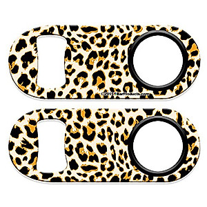 BarConic Mini Opener with Retractable Reel - Orange Cheetah