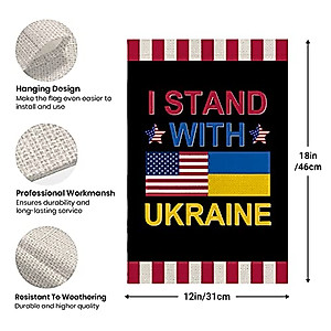 Ukraine Garden Flag Ukrainian National Garden Flag I Stand With Ukrainer Flag Vertical Double Sided for Outside Yard Lawn 12x18 Inch