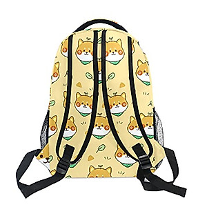 JIPONI Shiba Inu Dog Backpack For Women Men, Student School Bag Bookbag Travel Laptop Backpack Purse Daypack