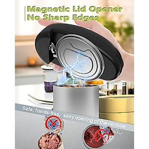 COOBIIYA Powerful Electric Can Opener, Rechargeable Can Opener Cordless for Seniors for Kitchen- Automatic Stop One Touch Can Electric Opener with Smooth Edge (Black)