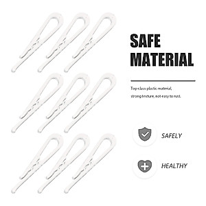 Wakauto 200 Pieces Shirt Pins Folding Clips for Socks Crocodile Clips Folding Clips for Trousers Small Crocodile Clip White Robe Clothes Plastic Accessory