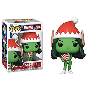 POP Marvel: Holiday - [She Hulk] as Elf Funko Vinyl Figure (Bundled with Compatible Box Protector Case), Multicolored, 3.75 inches