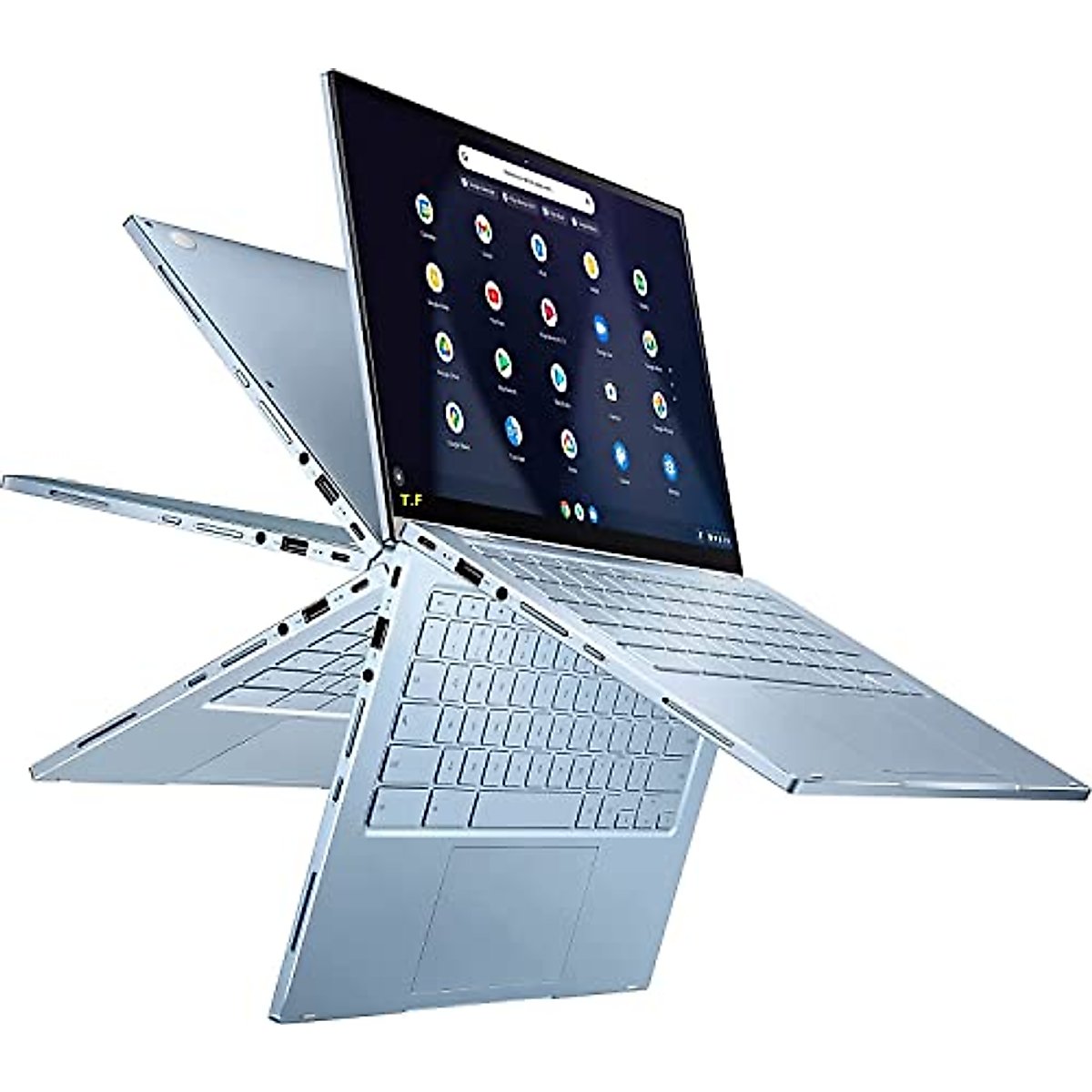ASUS 2023 Newest C433 Ultrathin Clamshell 2in1 Convertible Chromebook: 14" FHD Touch Display, Intel Core M3, 8GB RAM, 128GB eMMC, Intel UHD Graphics, Backlit-KYB, USB-C, Wifi6, Webcam, Chrome OS, T.F