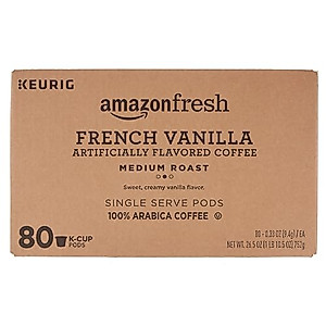 AmazonFresh 80 Ct. K-Cups, French Vanilla Flavored Medium Roast, Keurig K-Cup Brewer Compatible