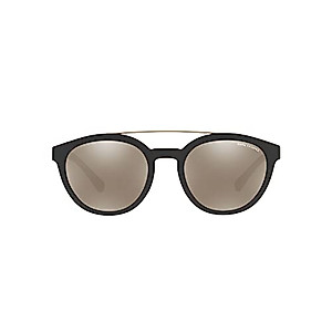 A|X ARMANI EXCHANGE AX4118S Round Sunglasses, Light Brown Mirrored Dark Gold, 54 mm