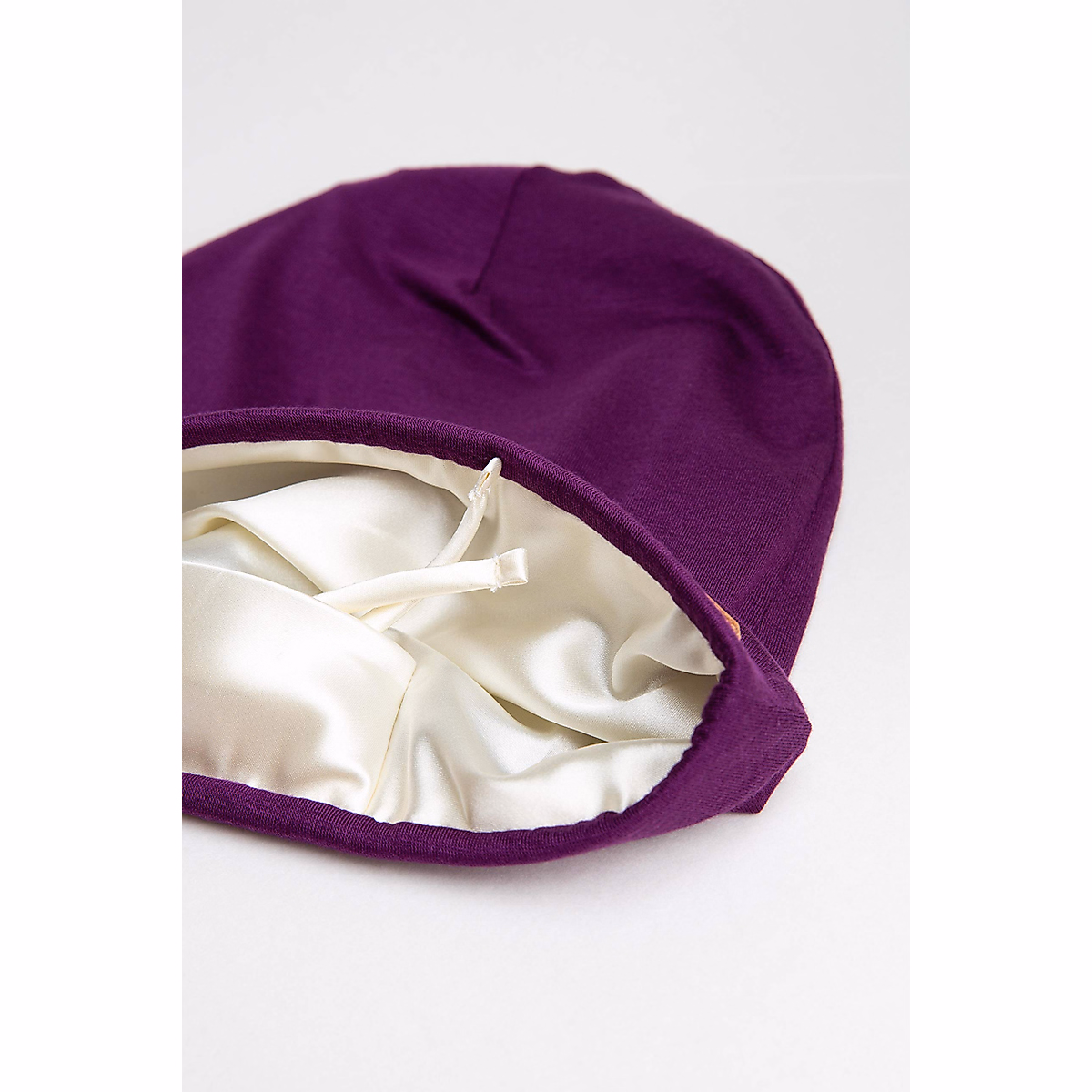 Grace Eleyae GE Sleep Cap | Slap Silky Adjustable Satin Lined Cap Stylish Premium Quality Beanie Hat Head Cover for Curly Hair Women Soft & Smooth One Size Fits All (Purple)