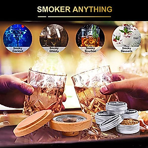 Cocktail Smoker Kit And 4 Pack Of Peach, Pear, Beech, & Mesquite Wood Chips - Cocktail Smoker Kit & Chips For Old Fashioned Cocktails, Whiskey, & Bourbon