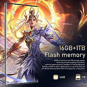 RAYPUR S23 Ultra Smartphone, Global Version Android Cheap Mobile Phones, 7.3 Inch HD Full Screen, 6800Mah 16GB 1TB, 5G Dual Sim Card Cell Phone,Purple-1TB