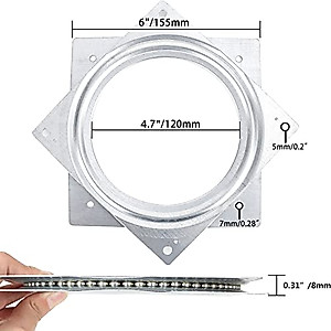 6 Inch Lazy Susan Turntable Bearings,8Pack Square Rotating Plate,500lbs Capacity 5/16”Thick Swivel Plate for DIY Lazy Susan Project Serving Trays, Kitchen Storage Racks, Craft Table