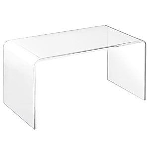 HOMCOM 32" Long Rectangle All Acrylic 15mm Thick Waterfall Coffee Table, Clear