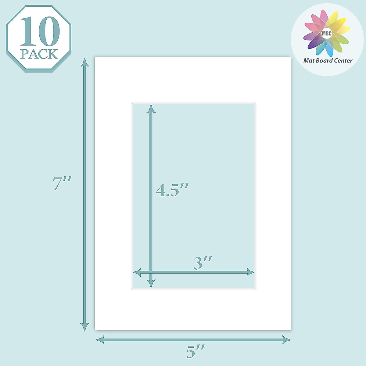 Mat Board Center, 40 Pack White 5x7/8x10/11x14 Picture Mats with White Core Bevel Cut