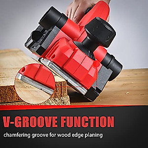 AOBEN Cordless Electric Hand Planer 21V, 16000Rpm 3-1/4-Inch Wood Planer, Li-ion Battery and Charger, Adjustable Planing Depth Power Planer for Woodworking Chamfer Home DIY