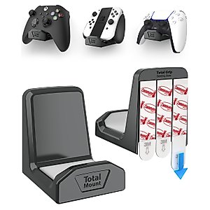 TotalMount (2 Pack) Controller Wall Stands with Non-Slip Pads & Removable Adhesive for Xbox, PS5, PS4, and Nintendo – These Premium Holders Won’t Damage Your Wall with Screws or Permanent Adhesive
