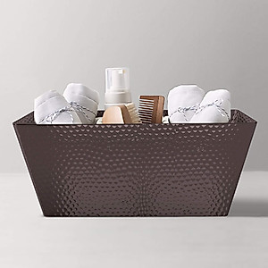 nu steel Oil Rubbed Bronze nusteel Hammered Metal Toilet Tank Tray, Bathroom Countertop Bin, Multipurpose Vanity, Cosmetics Organizer, Perfume Jewelry Makeup