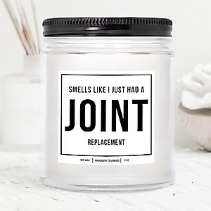 YouNique Designs Joint Replacement Candle - Hip Surgery Gifts, After Knee Surgery Gifts for Women, Knee Replacement Gifts, Hip Replacement Gifts, Knee Surgery Recovery Gifts (Mahogany Teakwood)