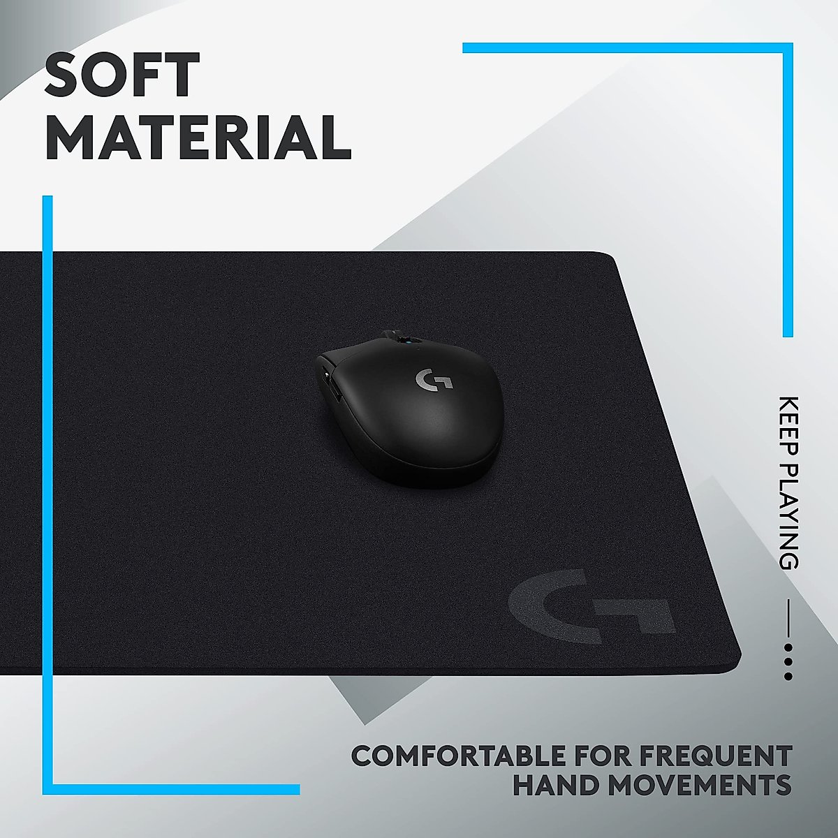 Logitech G640 Large Cloth Gaming Mouse Pad, Optimized for Gaming Sensors, Moderate Surface Friction, Non-Slip Mouse Mat - Black