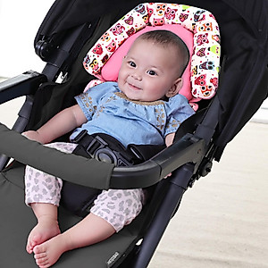 KAKIBLIN Toddler Head Support for Car Seat, Infant Car Seat Insert, Baby Soft Neck and Body Support Pillow for Carseat, Pink