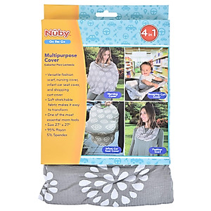 Nuby Carrier Car Seat Cover and Shopping Cart Cover - Multipurpose can be Used as Nursing Cover and Scarf